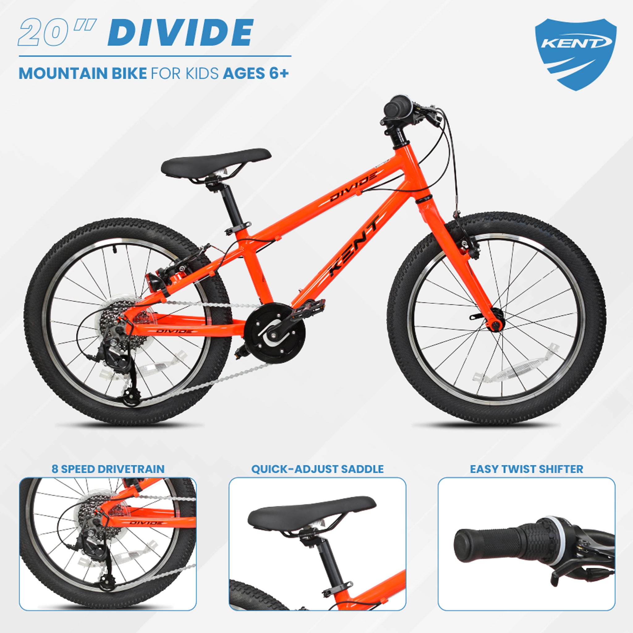 Mendham Bike Co. | Discount Bikes | 20" Kent Divide Mountain Bike for Kids Ages 6+ – Mendham ...